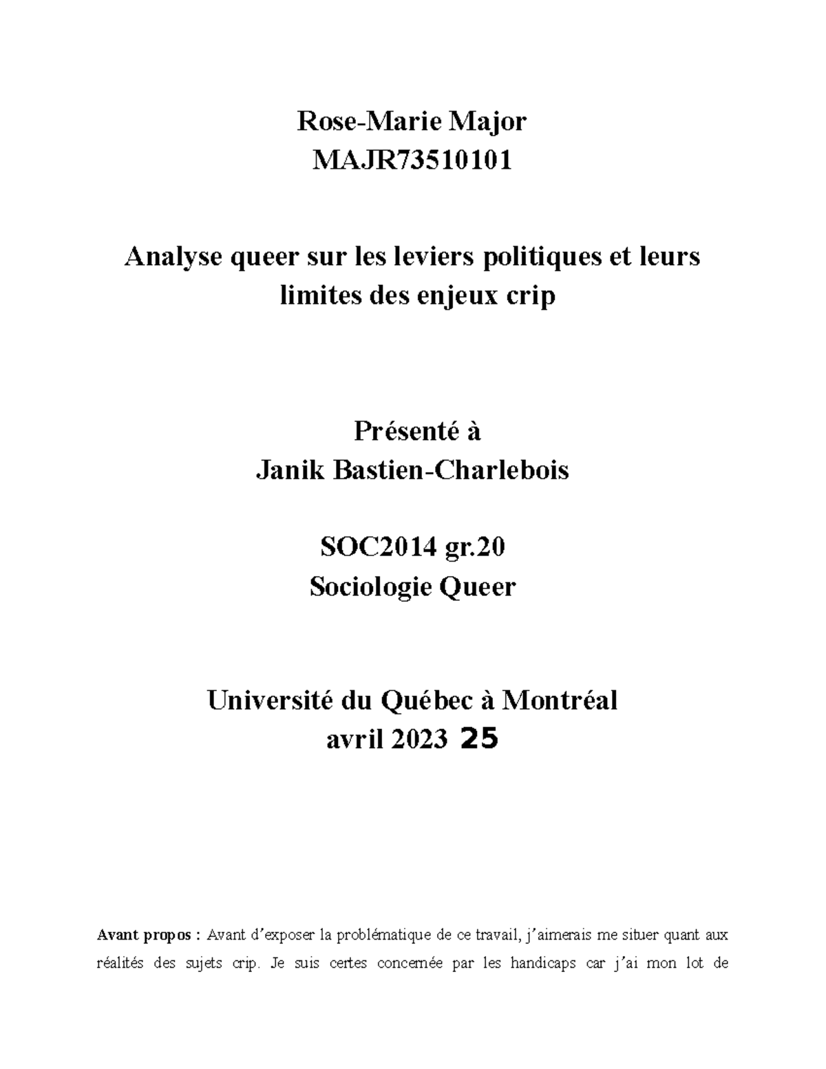 Analyse queer sur les leviers politiques et leurs limites des enjeux ...