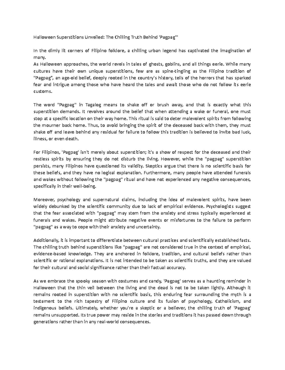 Pagpag - Halloween Superstitions Unveiled: The Chilling Truth Behind ...
