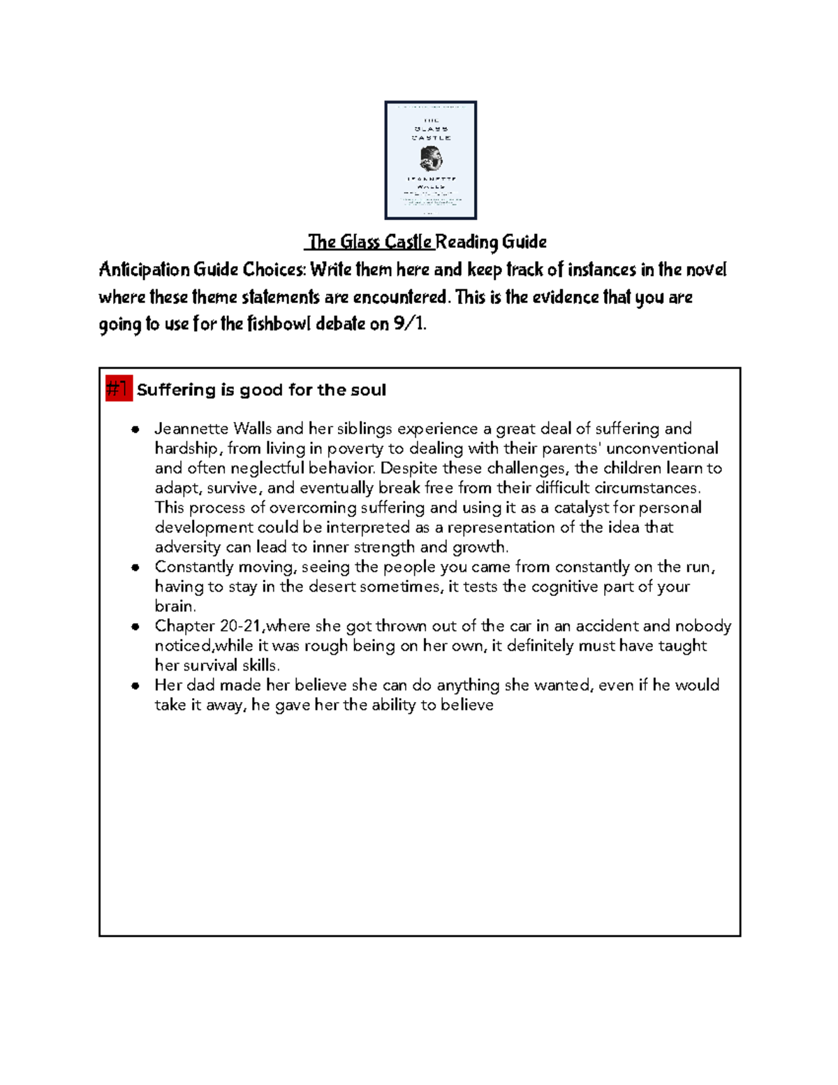 The Glass Castle Reading Guide - The Glass Castle Reading Guide ...