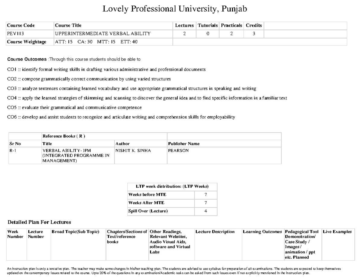 Pev113 IP - IMPORTANT QUESTIONS - An instruction plan is only a ...
