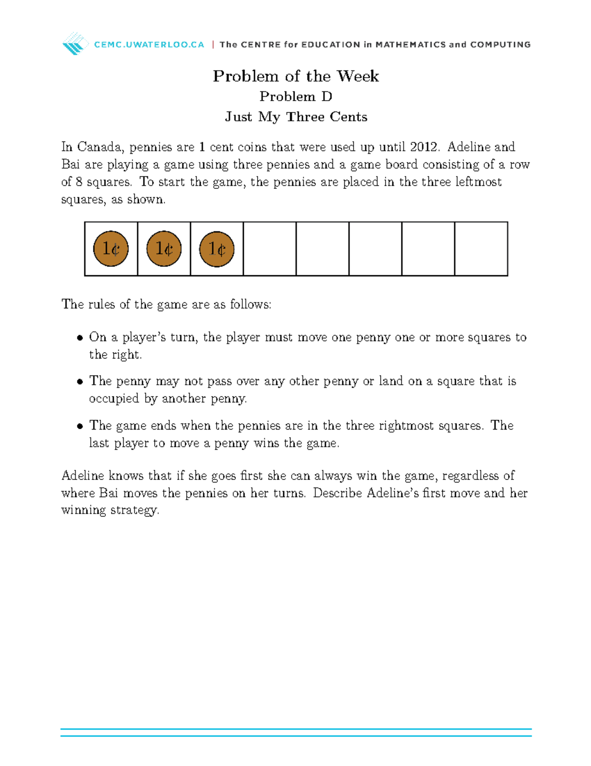 Potwd 21 C 23 P - .math worksheet - Problem of the Week Problem D Just ...
