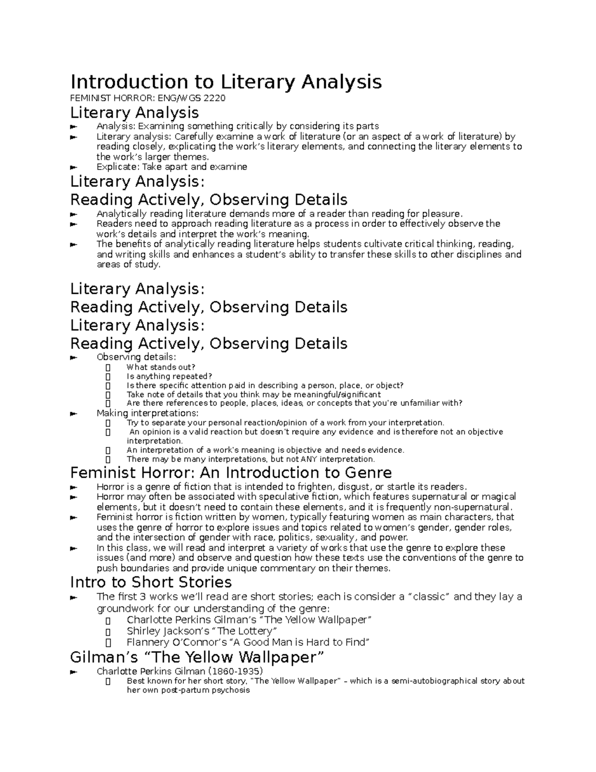 Introduction to Literary Analysis - Introduction to Literary Analysis ...