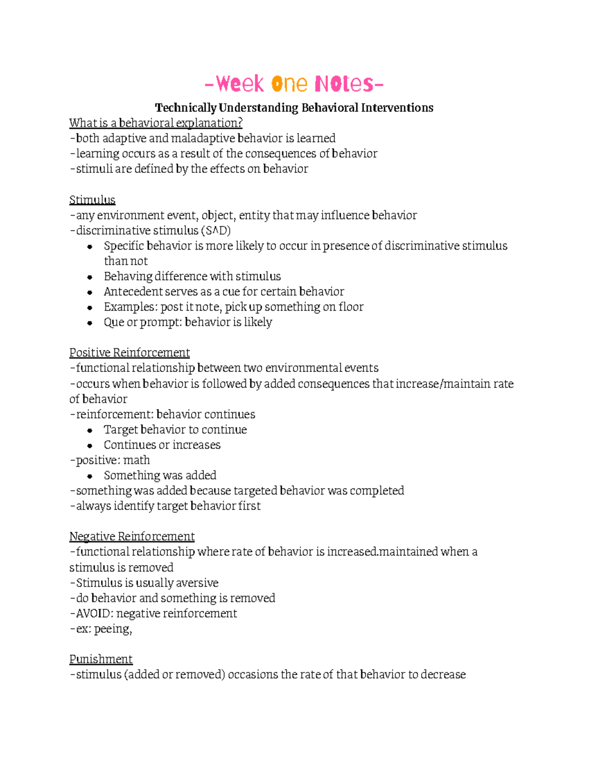 Weekly Notes - Bloh -We On NOs- Technically Understanding Behavioral ...