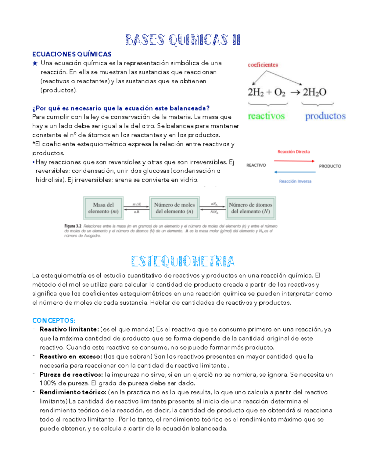 Bases Quimicas Il - BASES QUIMICAS II ECUACIONES QUÍMICAS ★Una ecuación ...