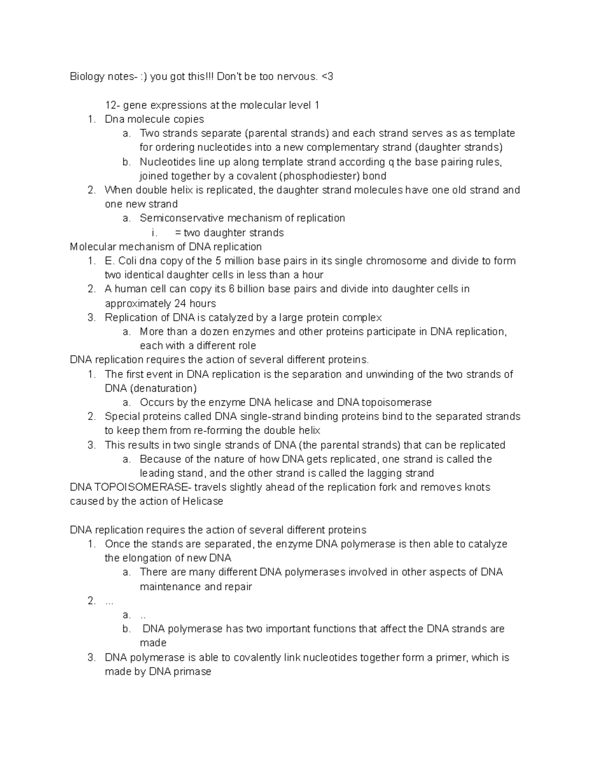 Biology 1 notes- ) you got this - Biology notes- :) you got this!!! Don ...