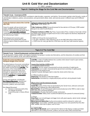 Copy of Unit 8 - Decolonization Graphic Organizer - - Studocu