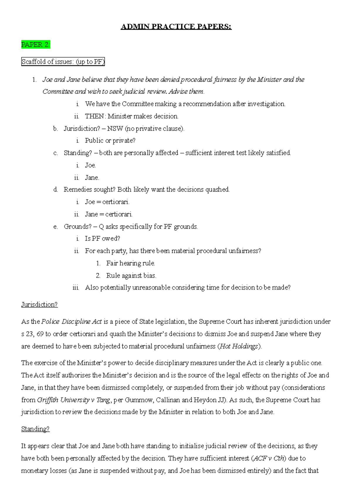 Admin Practice Papers - ADMIN PRACTICE PAPERS: PAPER 2: Scaffold of ...