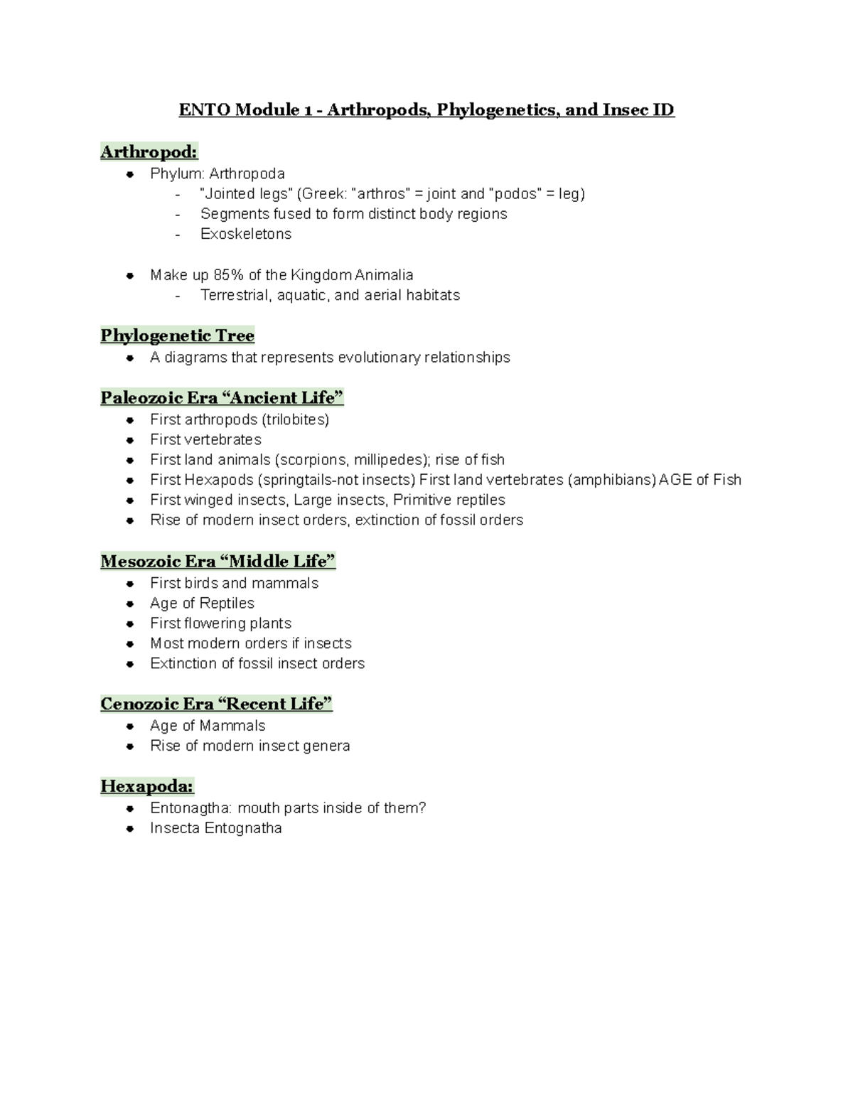 ENTO Module 1 - Pt - Studocu