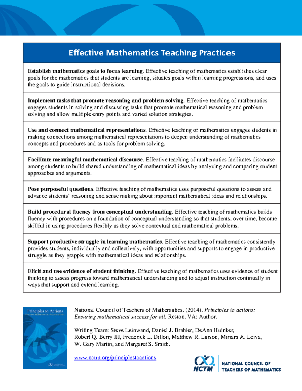 7-Effective Mathematics Teaching Practices - Effective Mathematics Te a ...