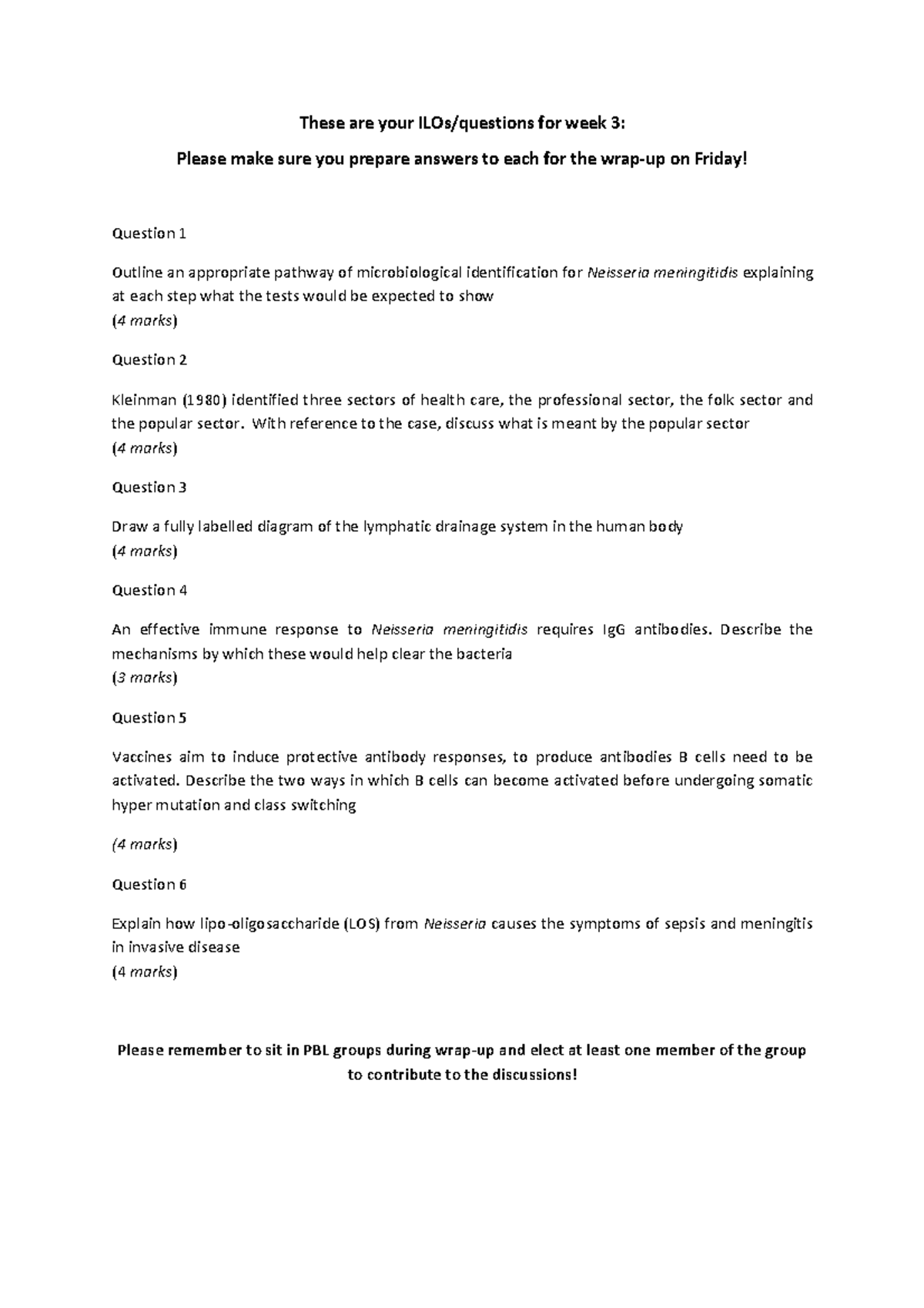 Questions for PBL Case III - 2017 - These are your ILOs/questions for ...