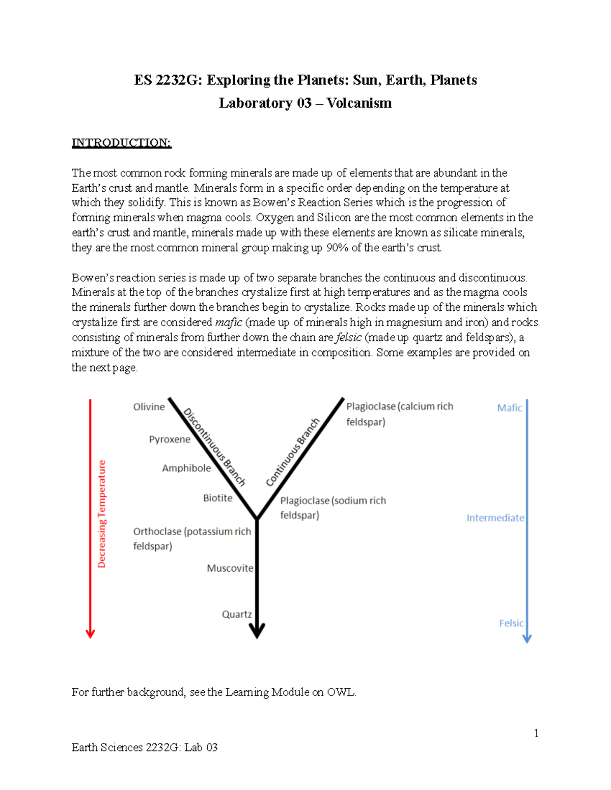 Lab 3 earth sci - lab 3 outline - ES 2232G: Exploring the Planets: Sun ...