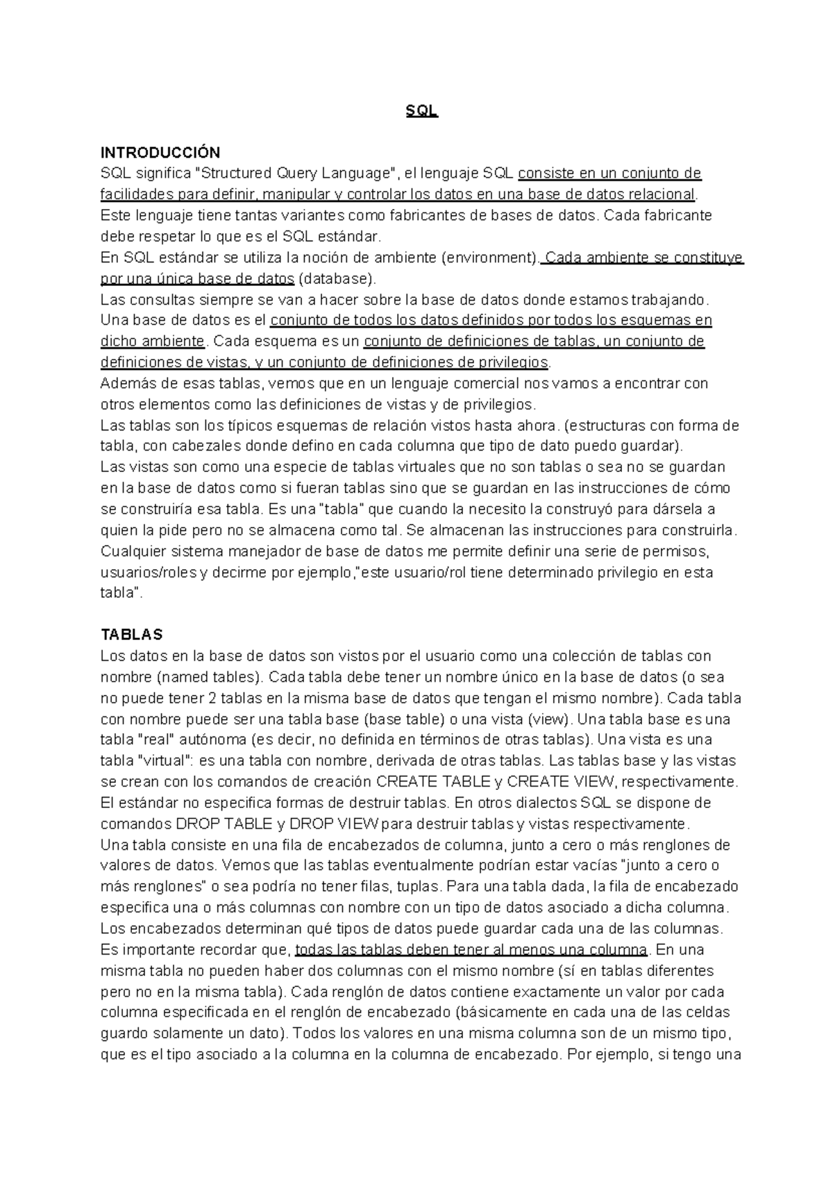 SQL (Structured Query Language) - SQL INTRODUCCIÓN SQL significa ...