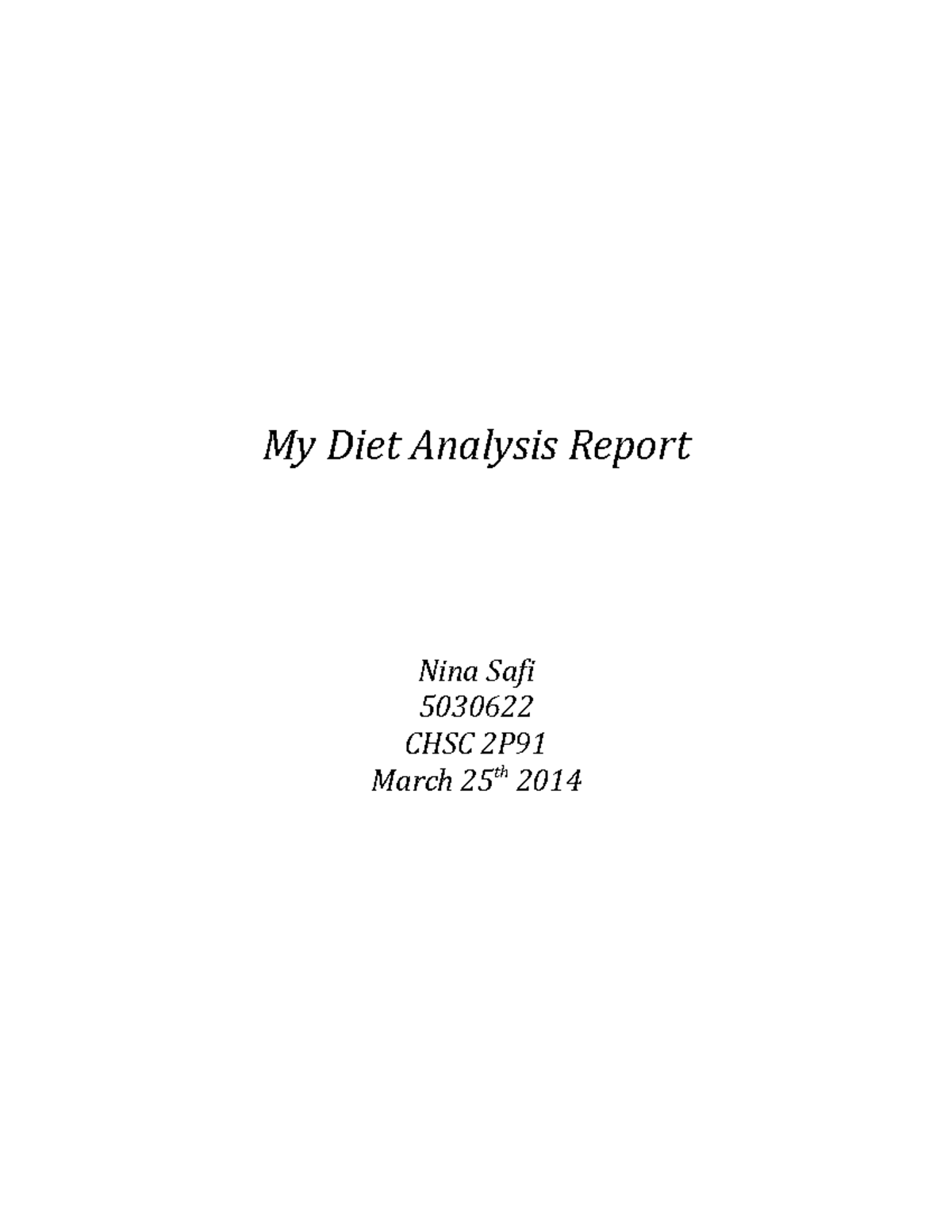 My Diet Analysis Report - The recommended servings for fruits vegetable ...