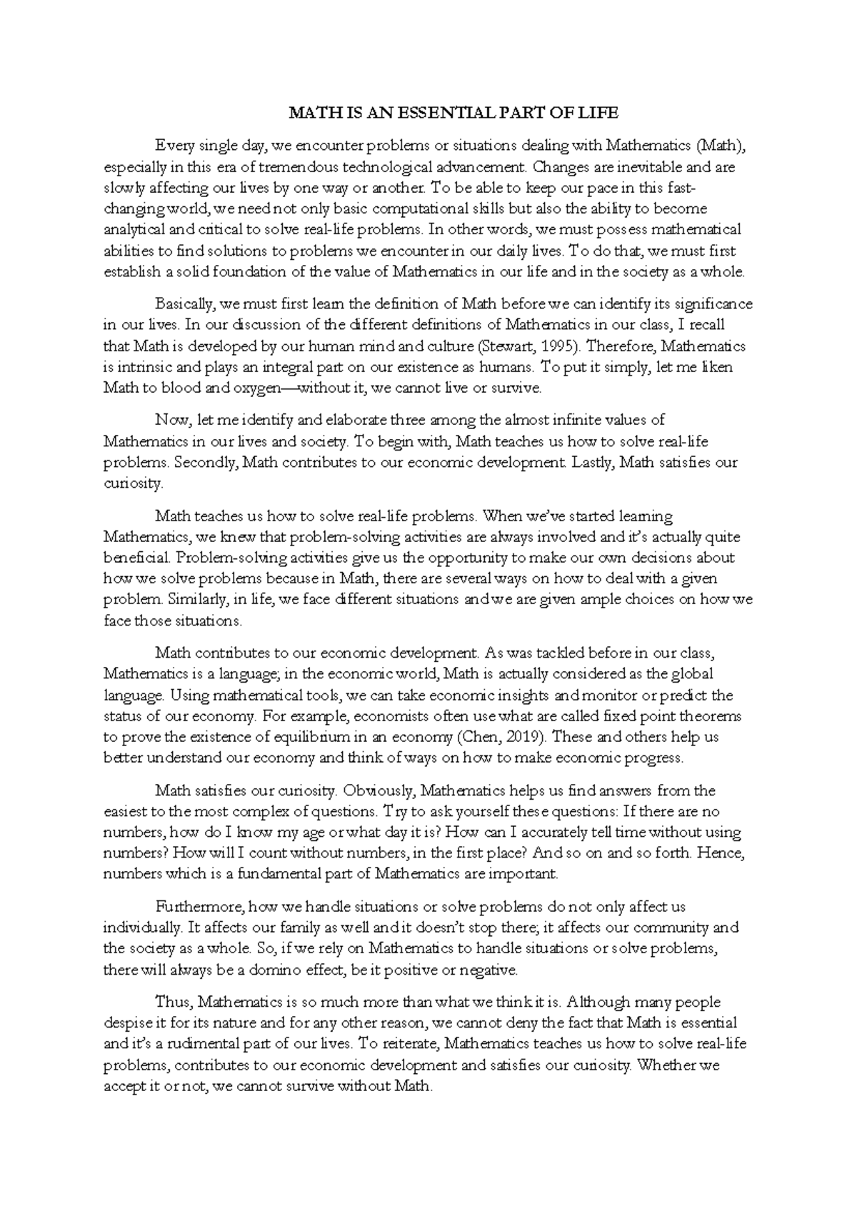 442498507 Math Reflective Essay docx - MATH IS AN ESSENTIAL PART OF ...