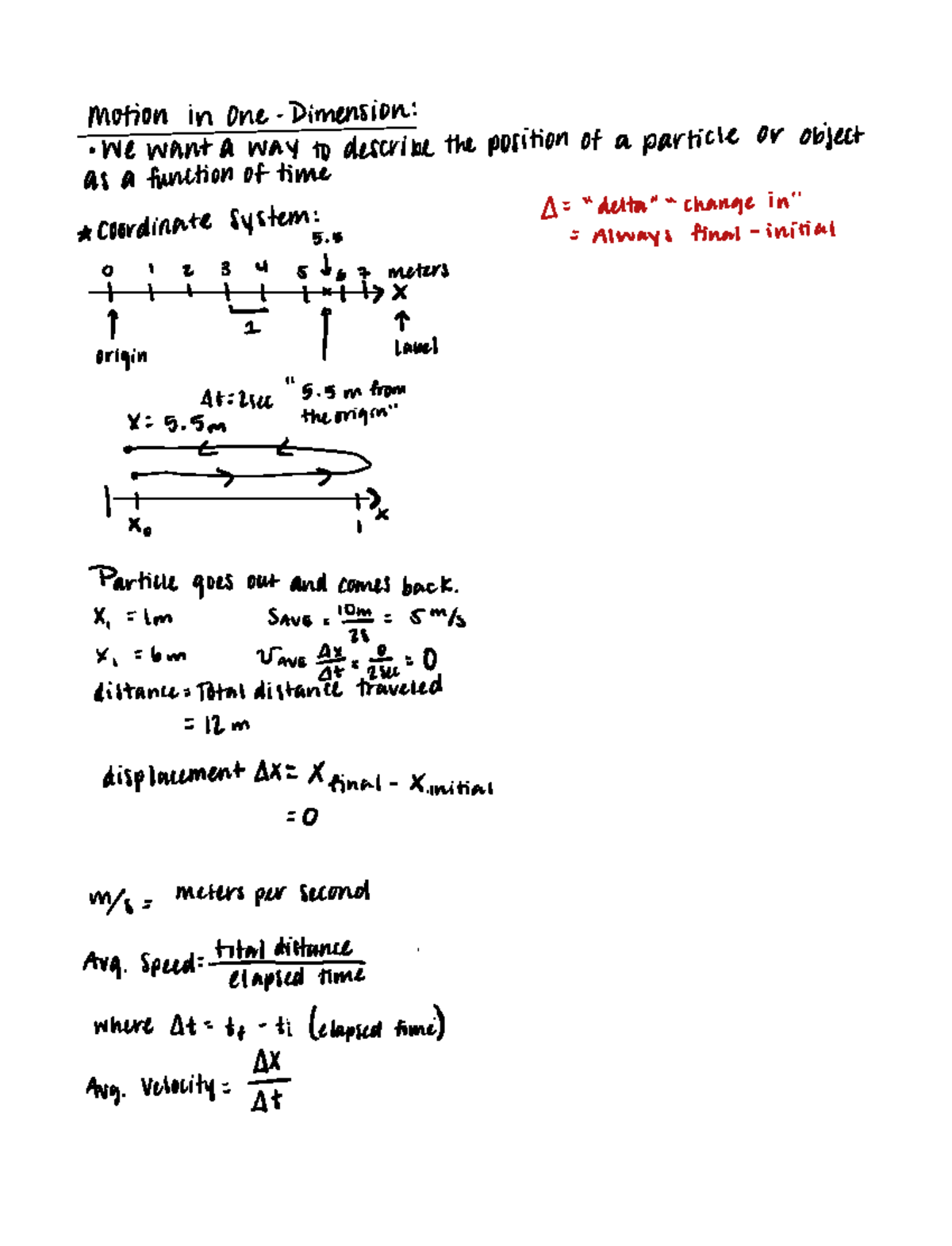 Chapter 2 Motion In One Dimension We Want A Way To Describethe