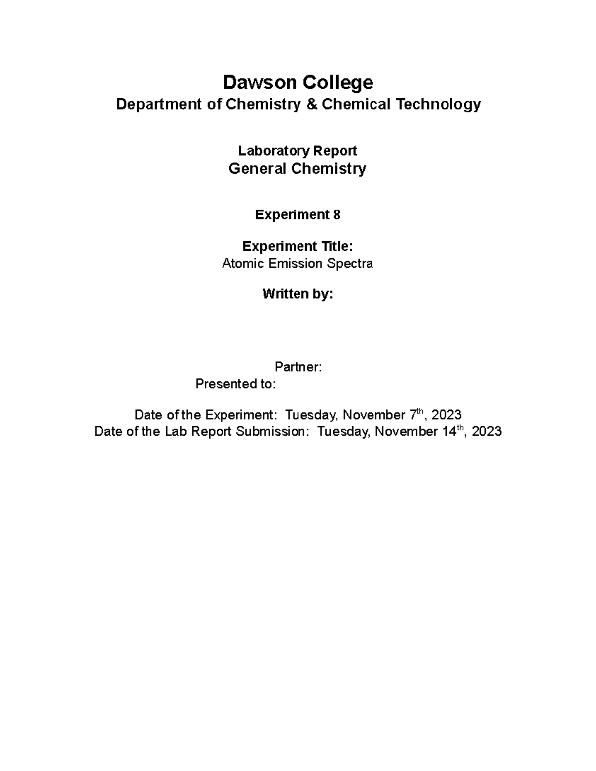 Atomic Emission Spectra Lab - Dawson College Department of Chemistry ...
