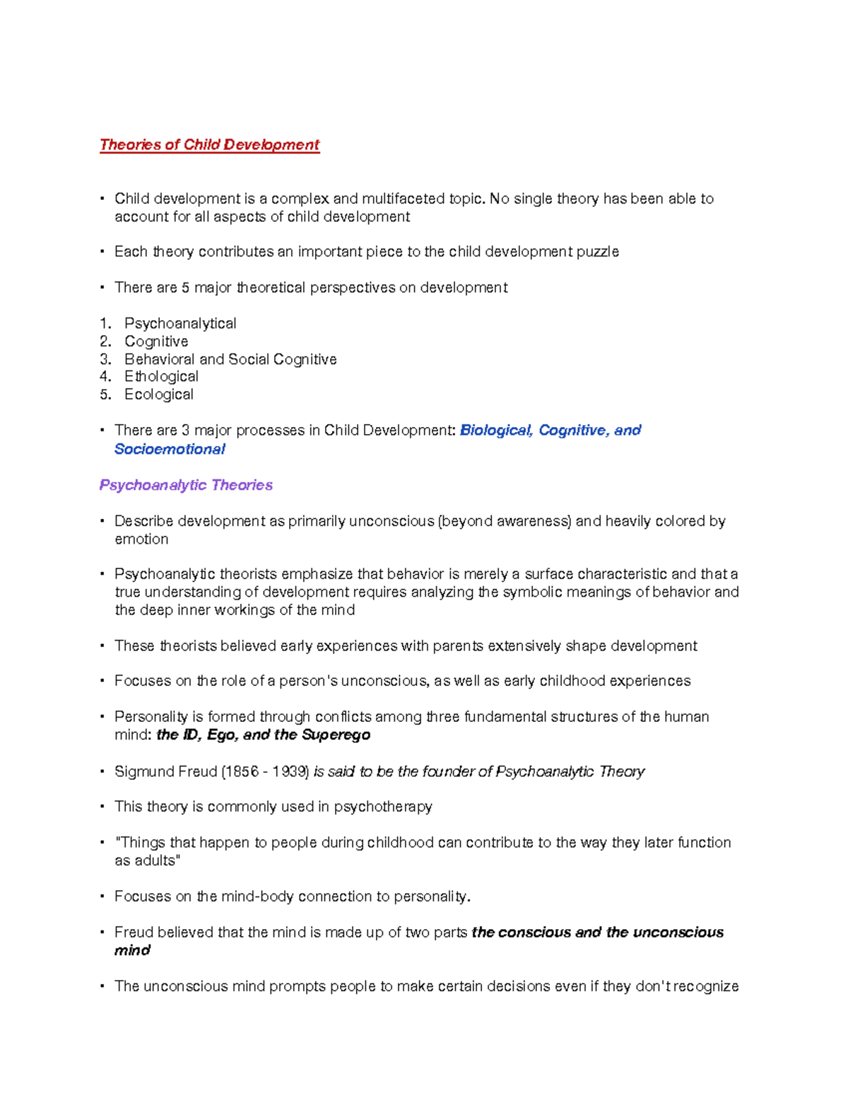 Ch. 1 Theoretical Approaches of Child Development - Theories of Child ...