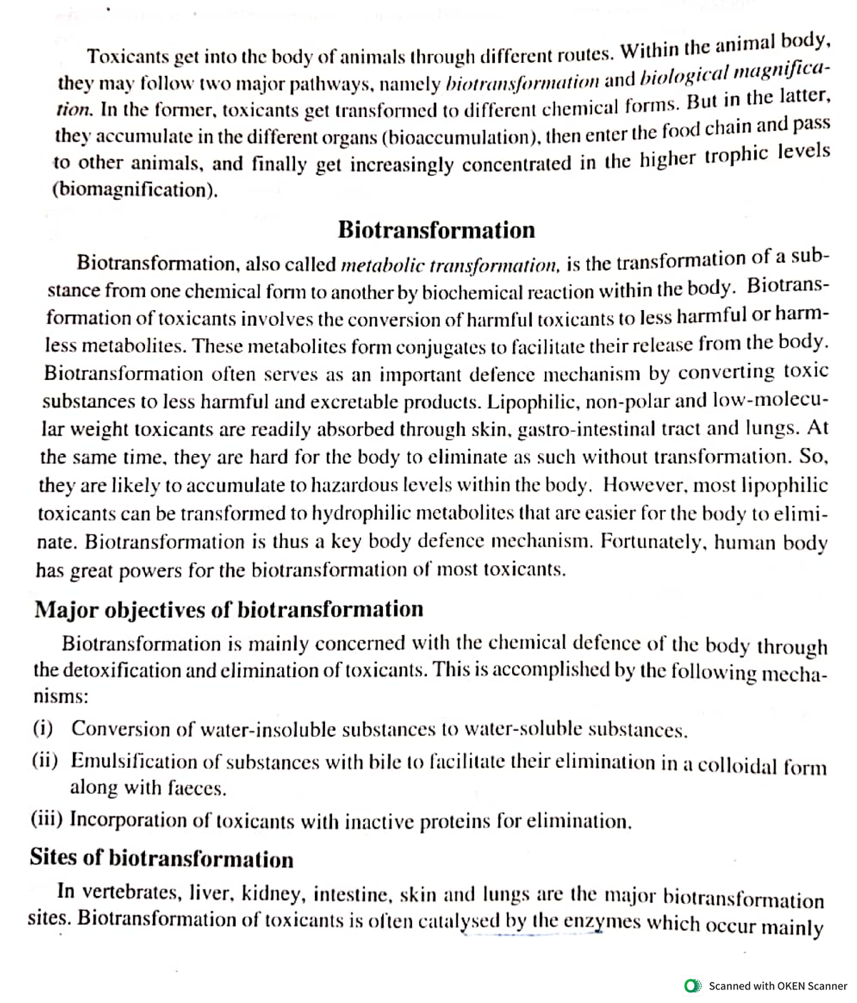 Biotransformation - major objectives, sites, enzymes involved, factors ...