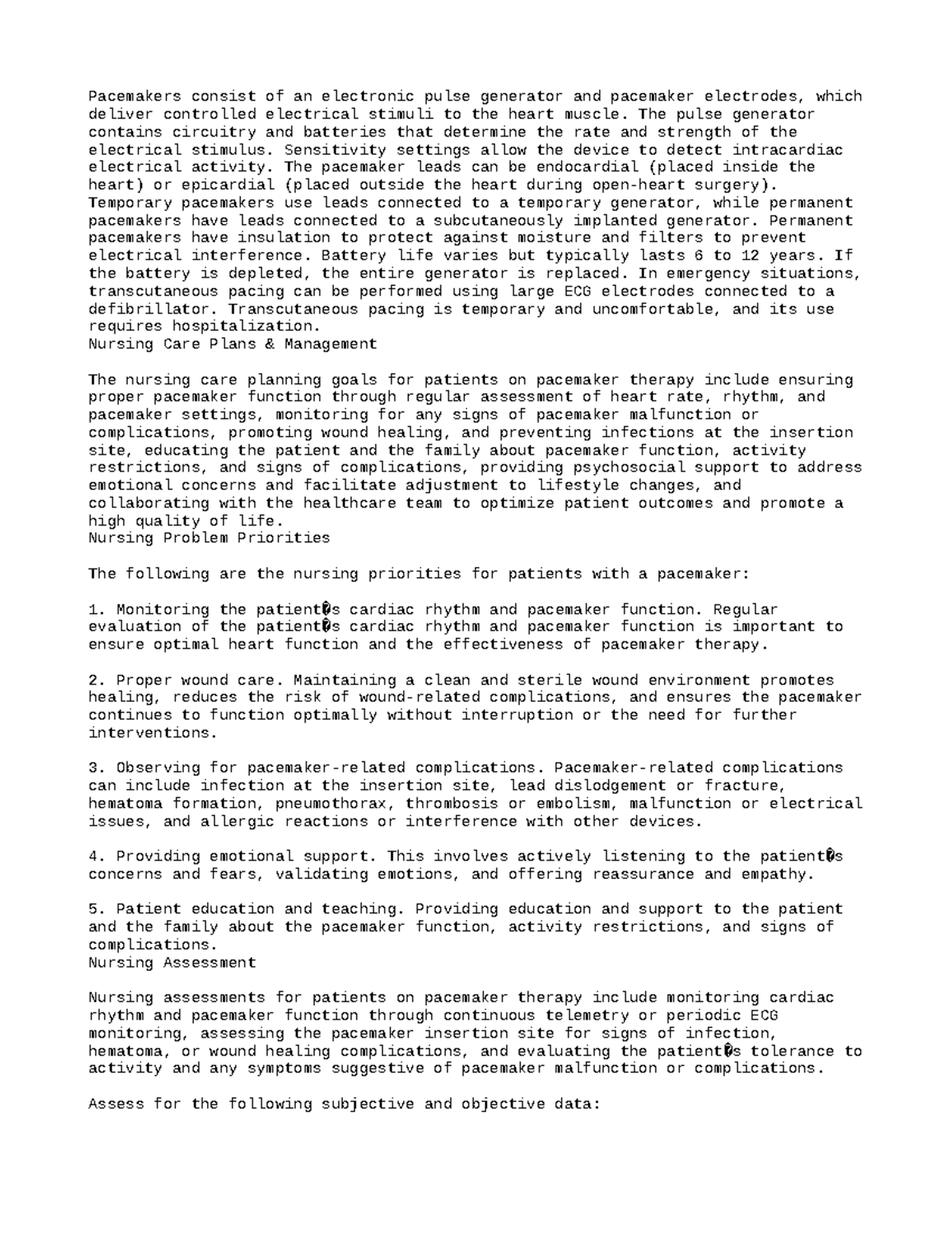 5 Pacemaker Therapy Nursing Care Plans - Pacemakers consist of an ...