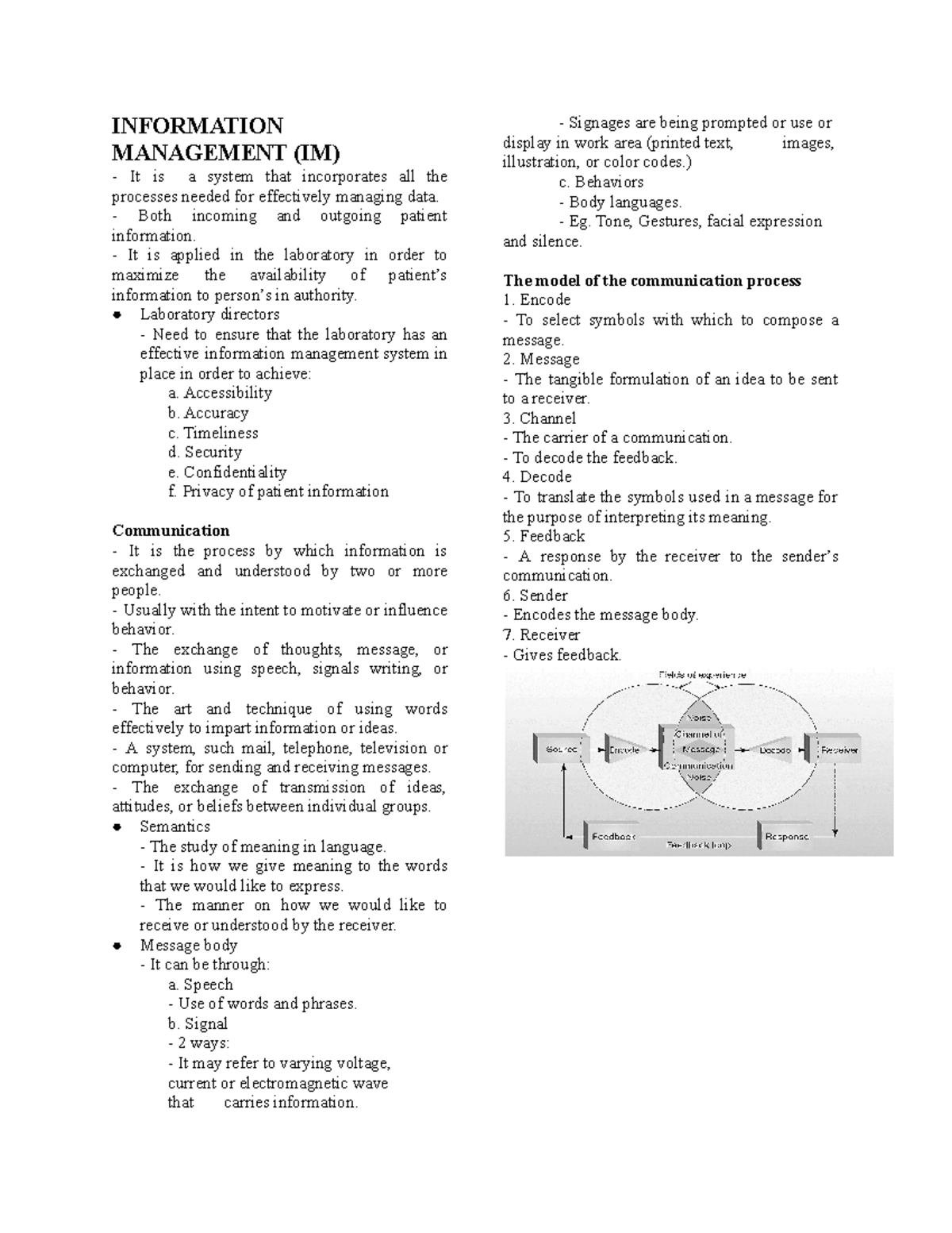 Information Management - INFORMATION MANAGEMENT (IM) It is a system ...