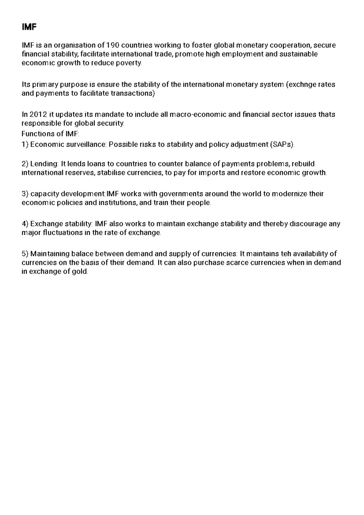 Notes 210301 113322 675 - IMF IMF is an organisation of 190 countries ...