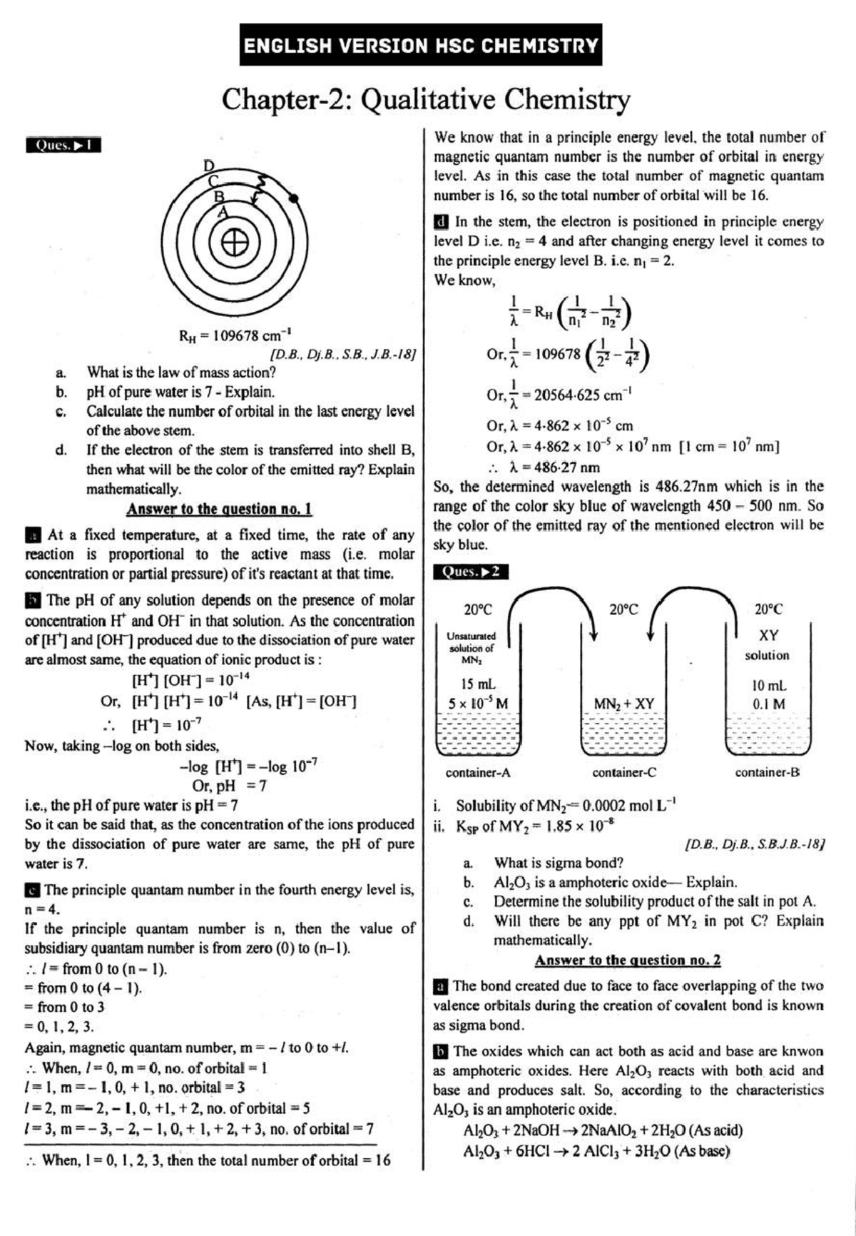 Hsc ev chemistry 1st paper 2nd chapter note - higher secondary ...