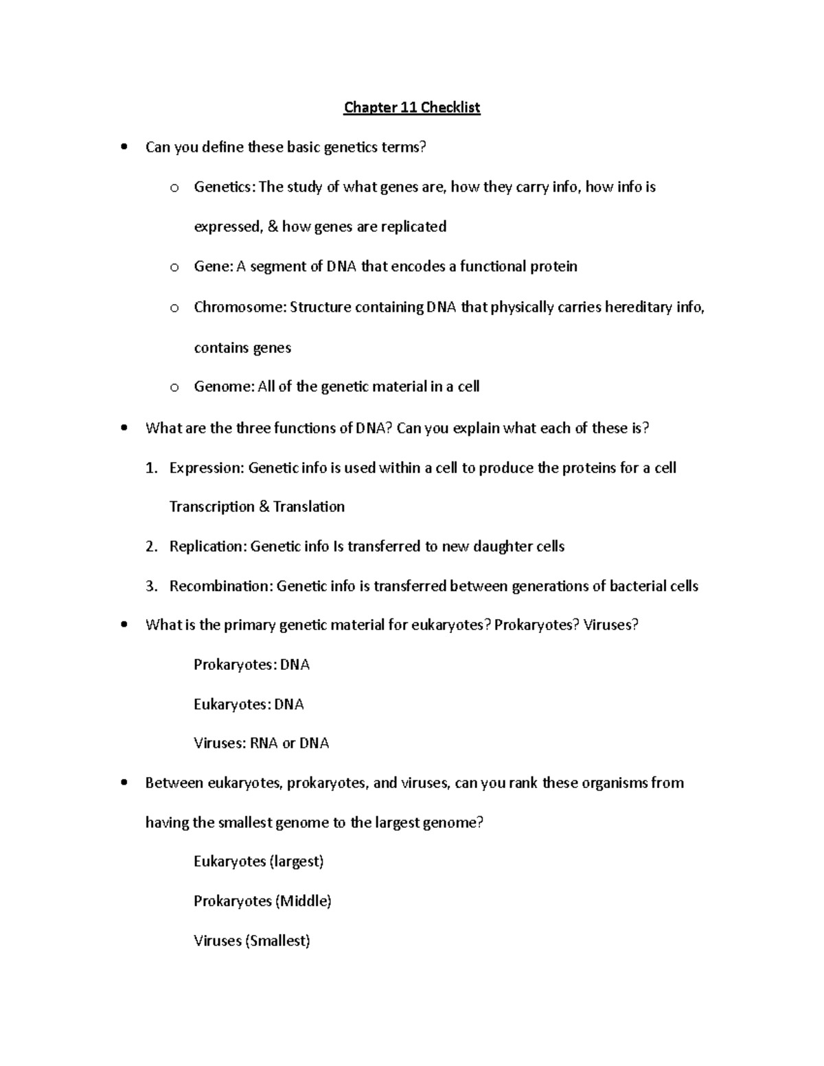 Chapter 11 Checklist - ch 11 study guide - Chapter 11 Checklist Can you ...