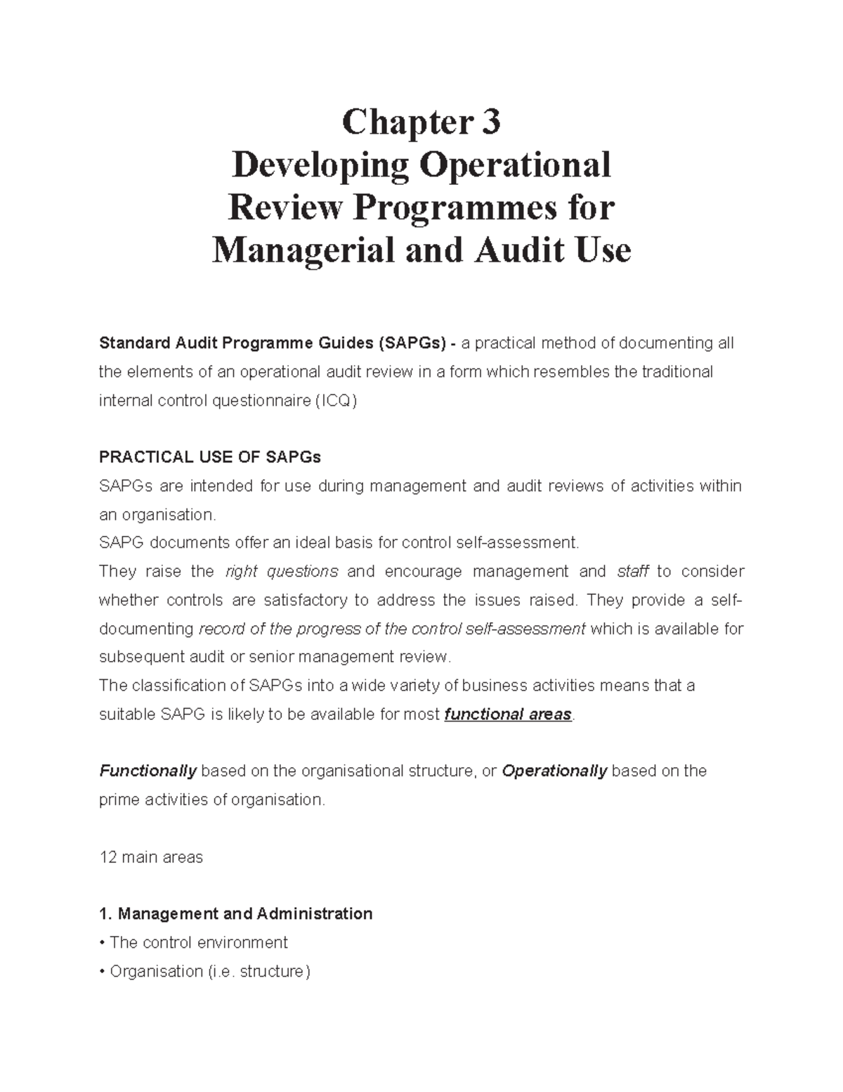 Scribd - Accountancy - Chapter 3 Developing Operational Review Programmes for Managerial and ...