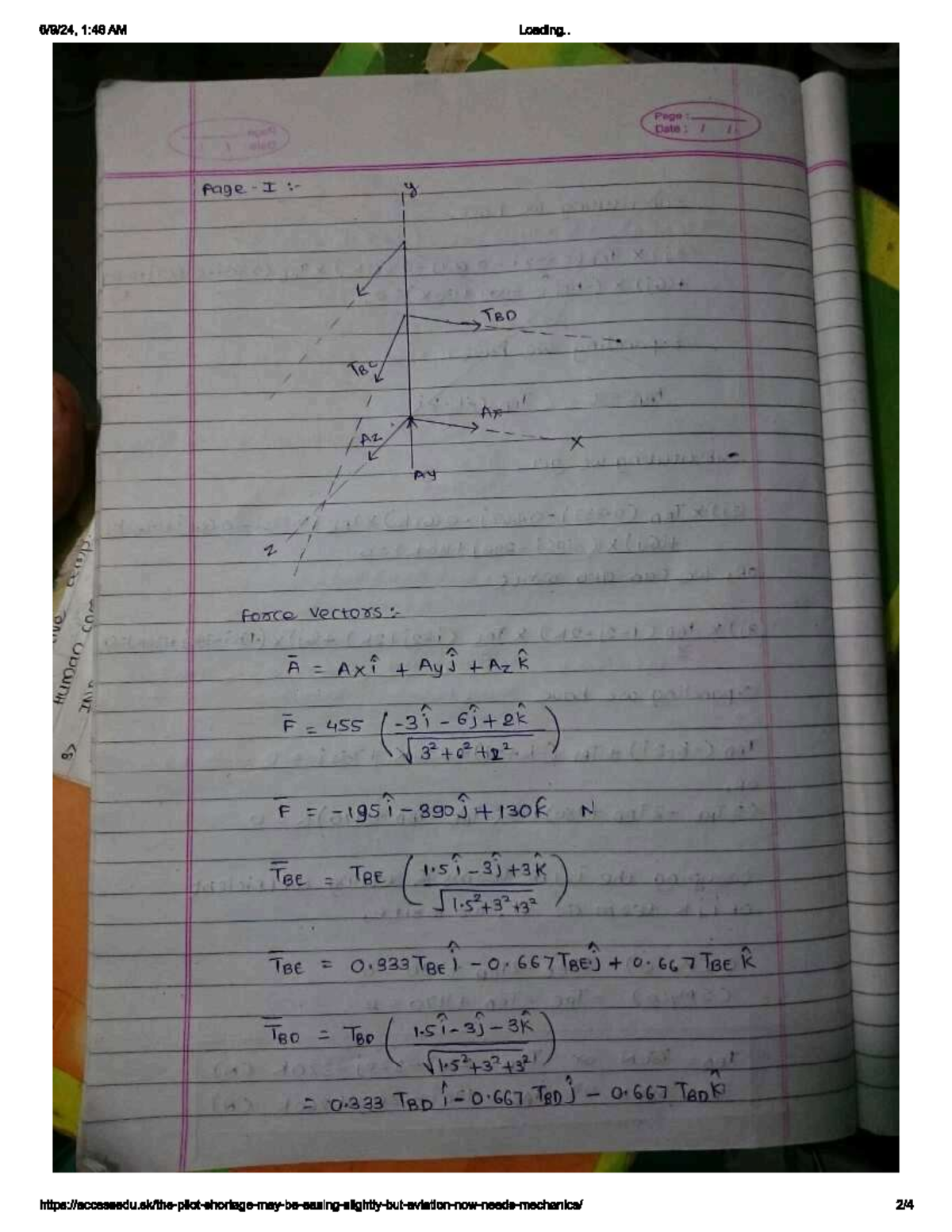 Force System Example 2 - APM01A1 - Studocu