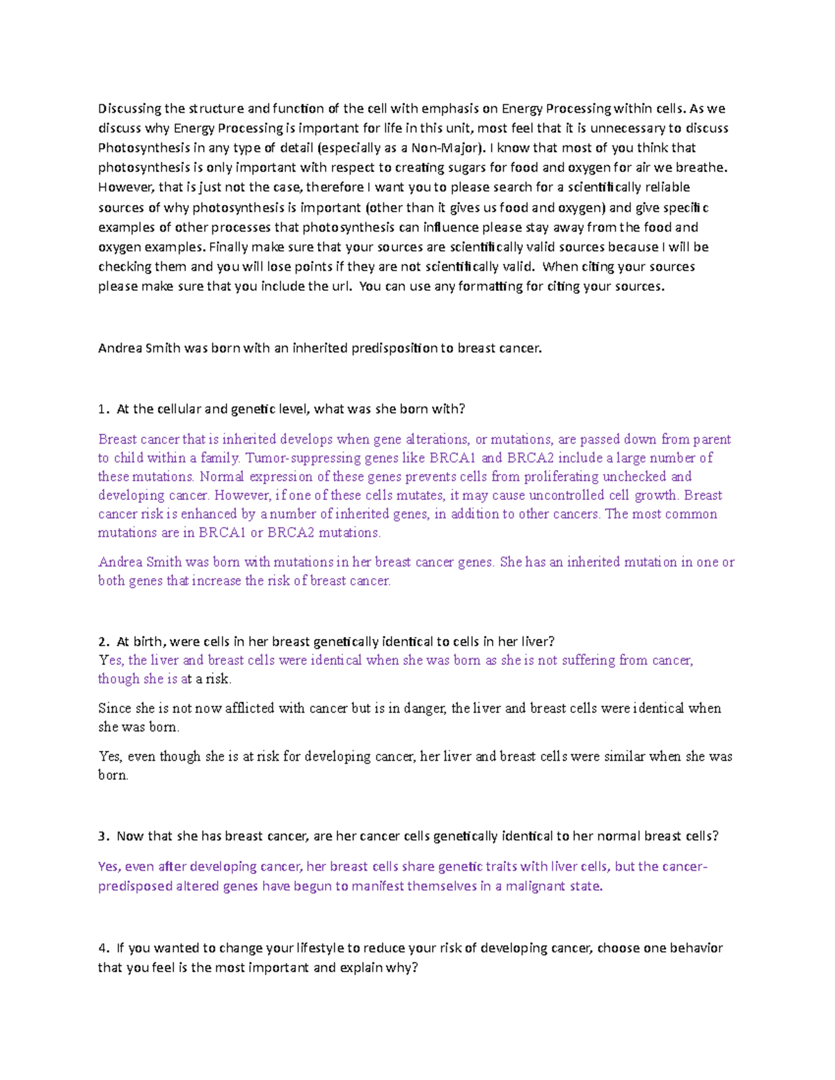 Biology Assignment - Helpful - Discussing the structure and function of ...