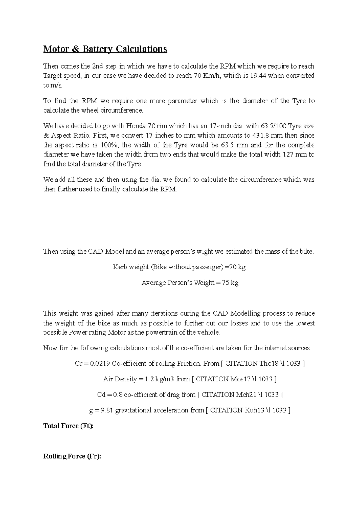 Updated Motor and Battery Calculation @ 70 Kmph Top Speed New - Motor ...