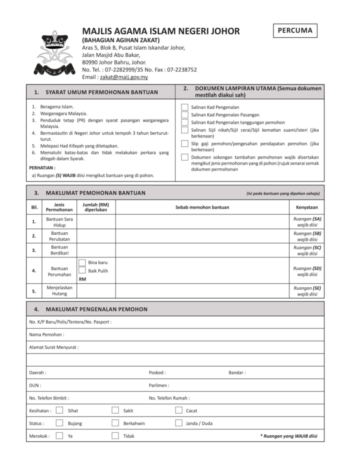 Borang-bantuan-MAIJ - borang - Civil Engineering - Studocu