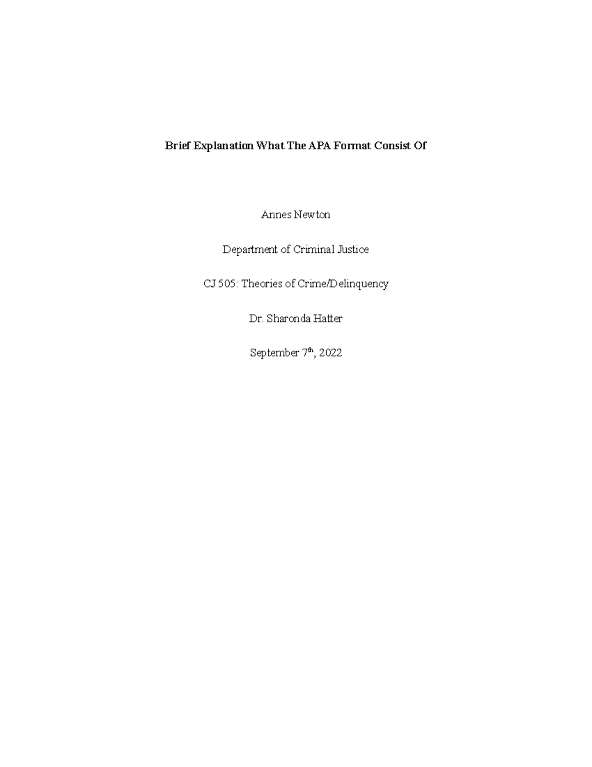 APA Format AND Rules Paper a NNES n Ewton - Brief Explanation What The ...