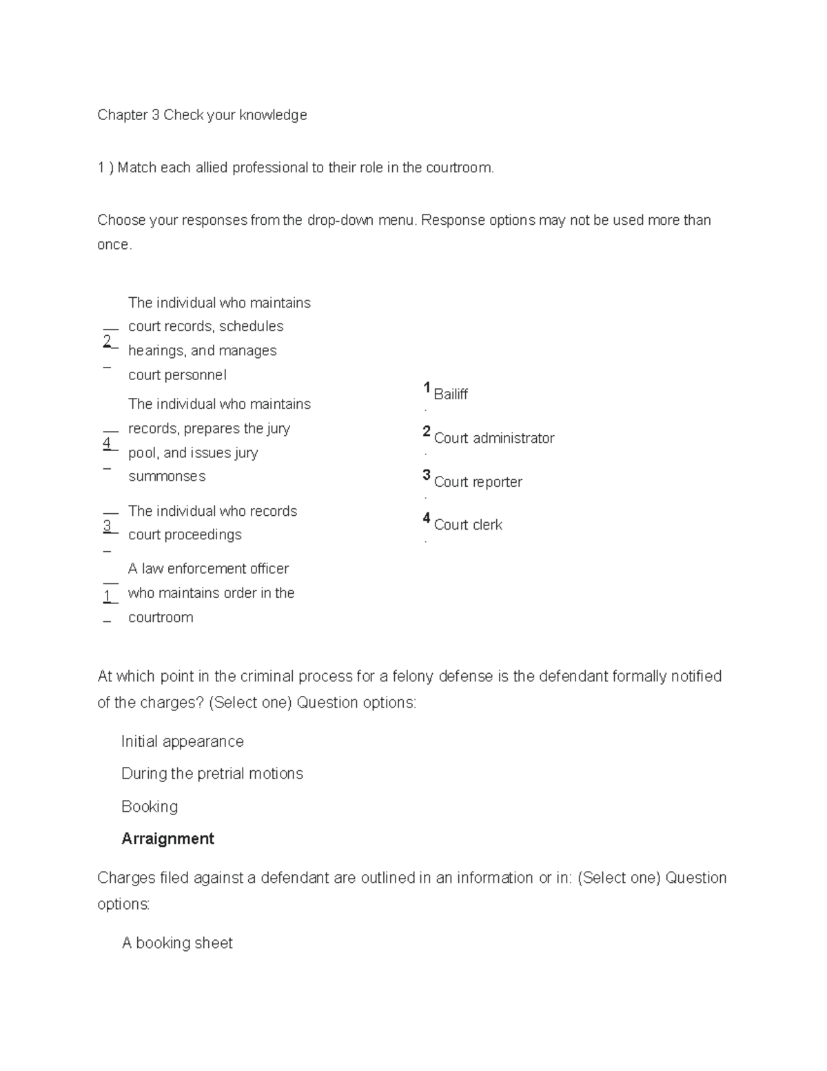 Chapter 3 Check your knowledge - Chapter 3 Check your knowledge 1 ...