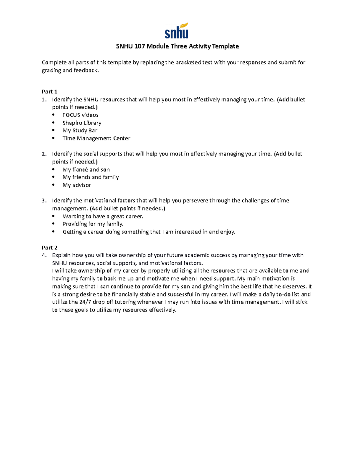 SNHU 107 Module Three Activity Template - SNHU 107 Module Three ...