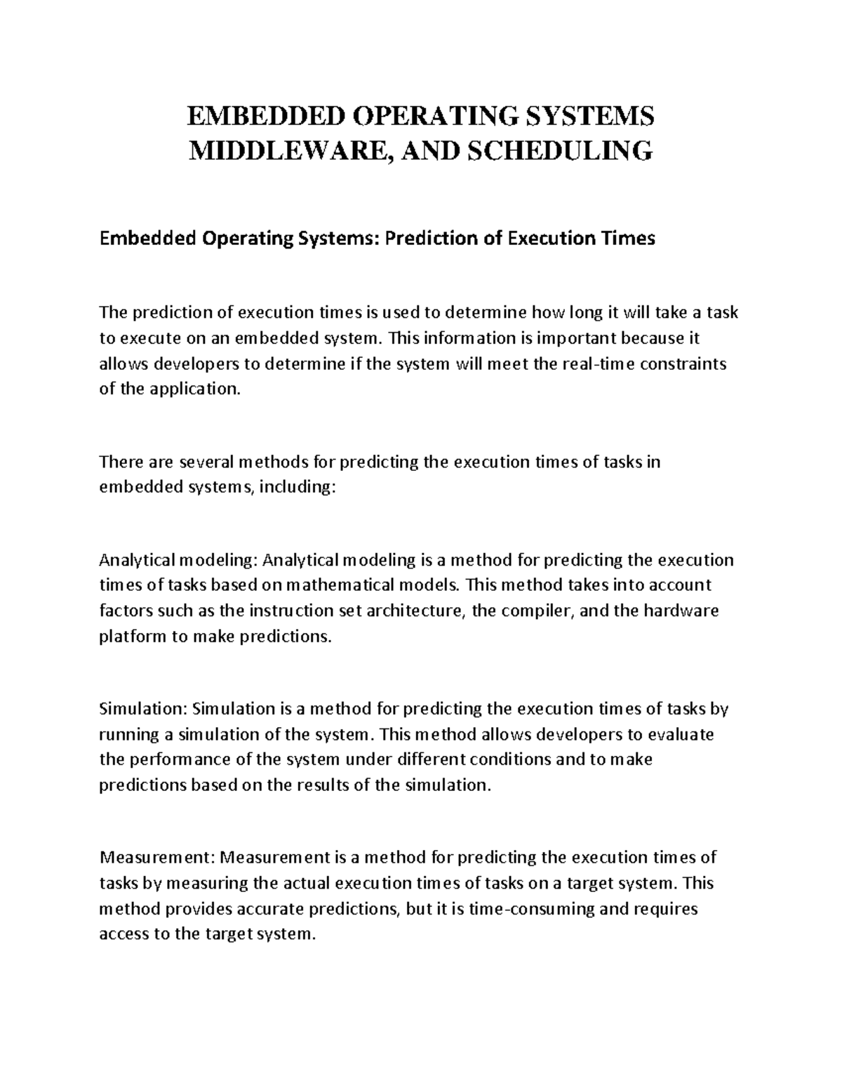 Middleware And Scheduling 1 Embedded Operating Systems Middleware