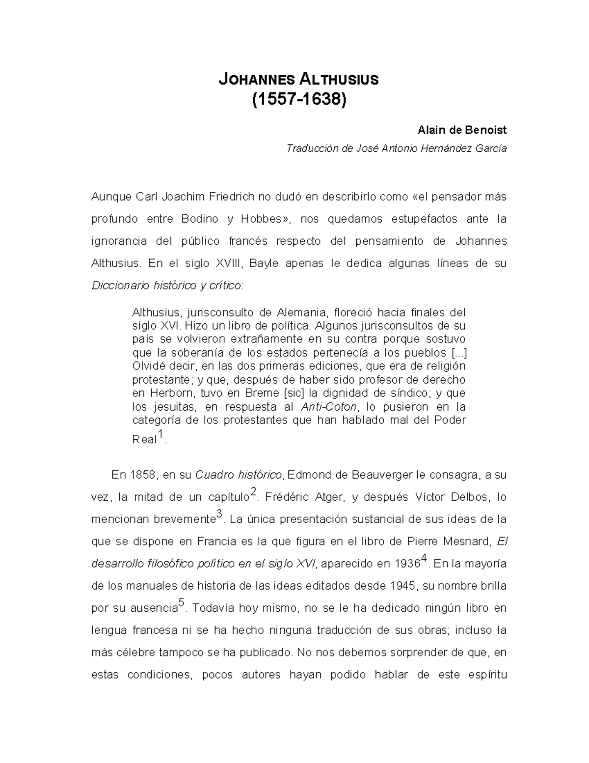 Johannes althusius trad esp - Filosofía - UNED - Studocu