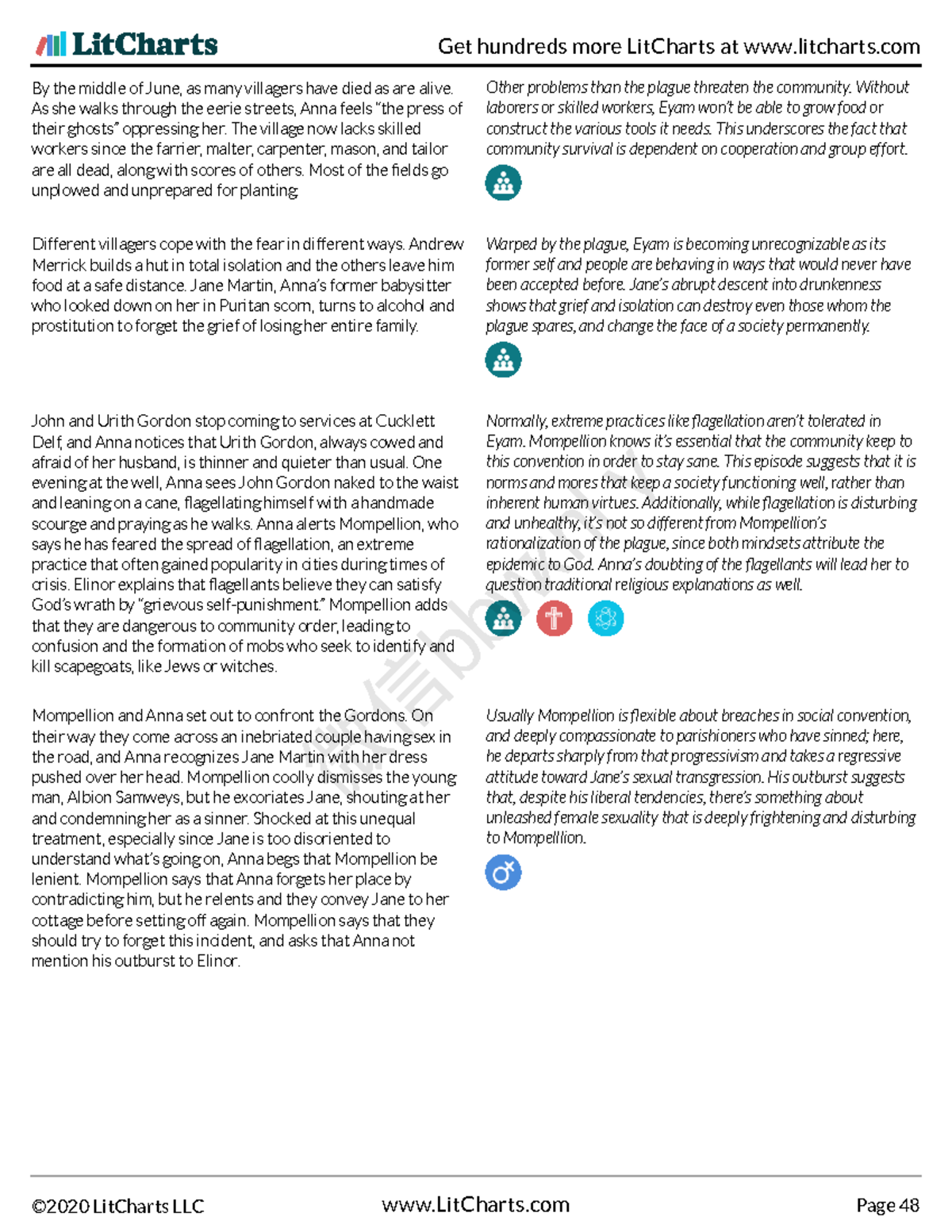 Year-of-Wonders-Lit Chart 48 - By the middle of June, as many villagers ...