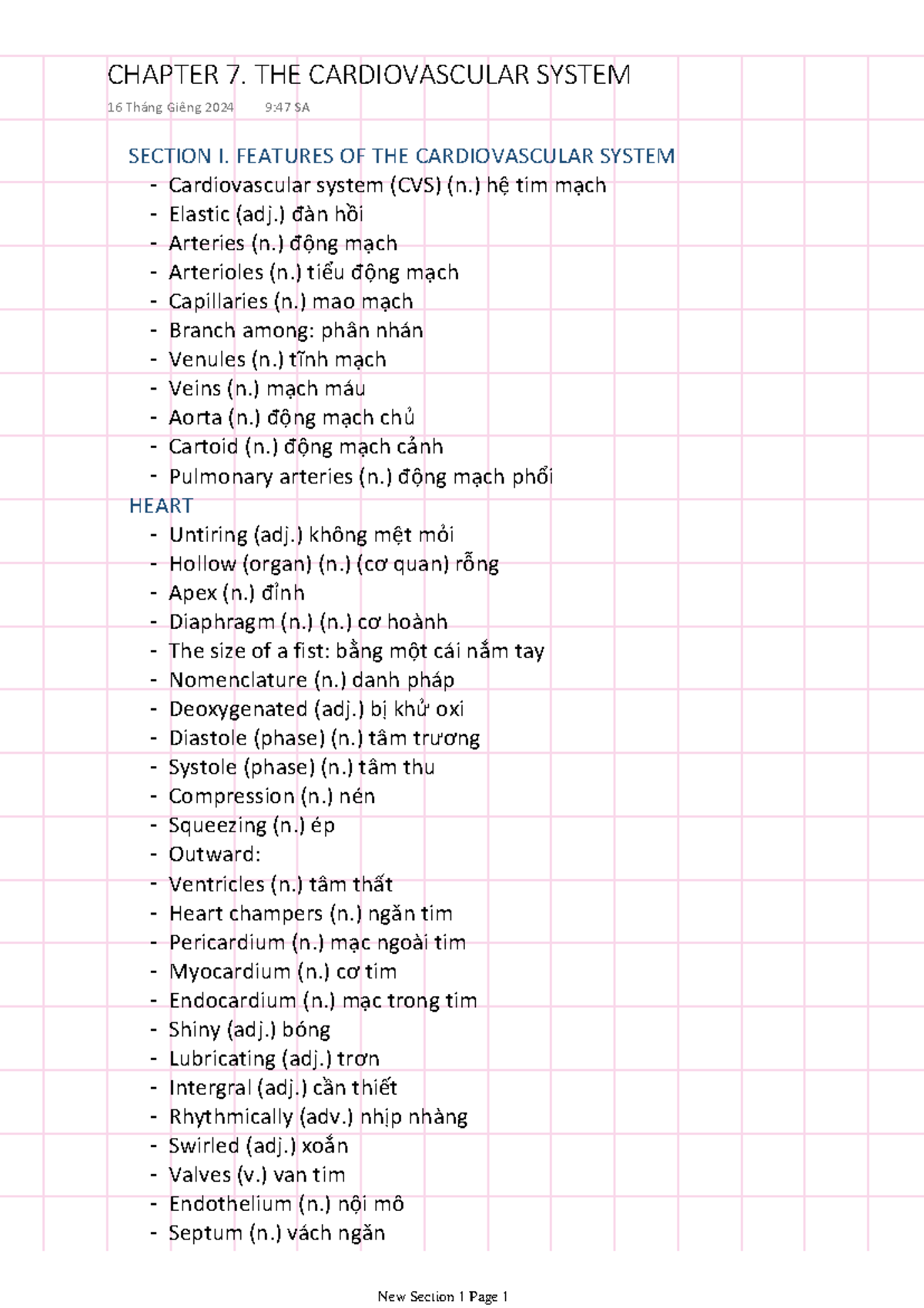 Chapter 7. THE Cardiovascular System - SECTION I. FEATURES OF THE ...