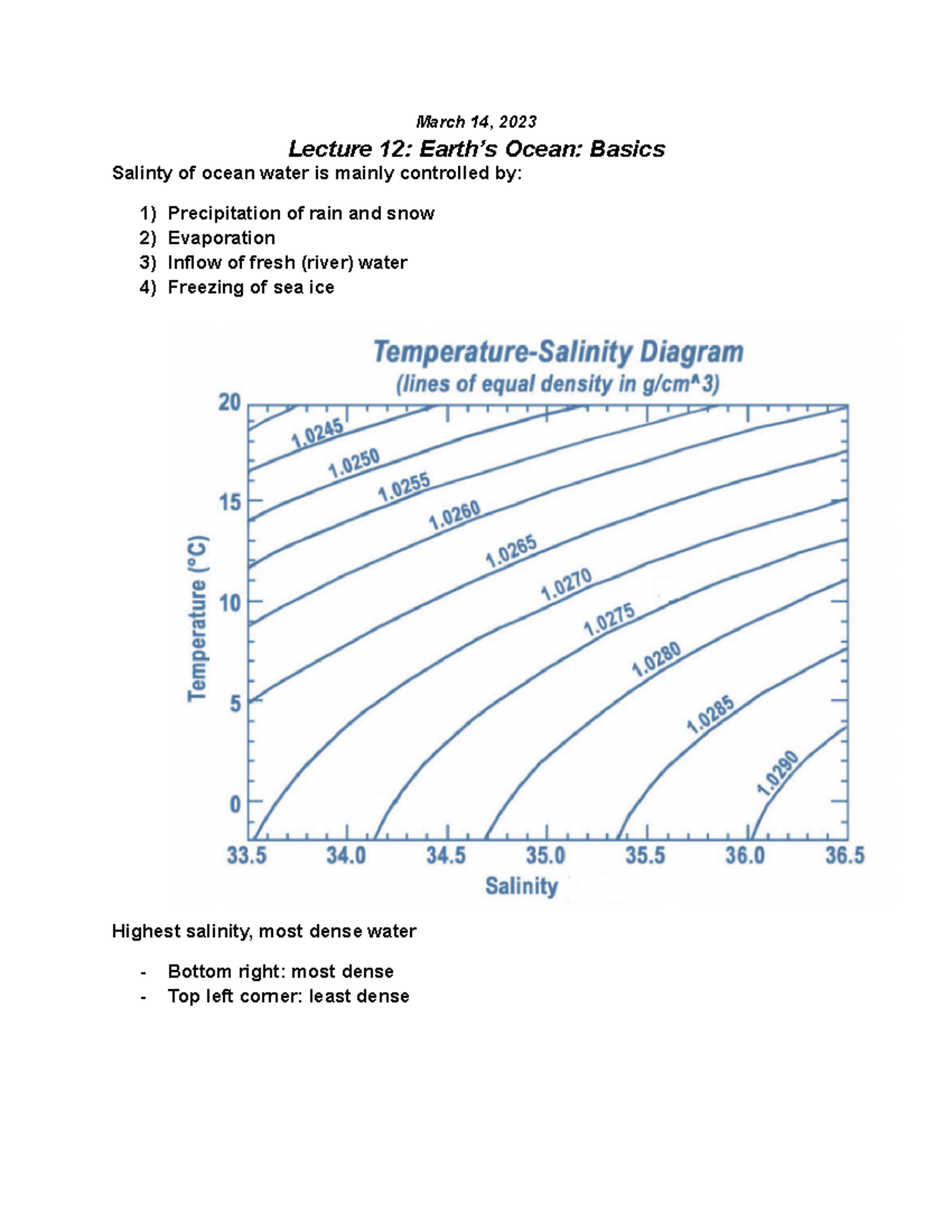 EE107 Spring'23 Lecture 13 - March 14, 2023 Lecture 12: Ocean: Basics ...
