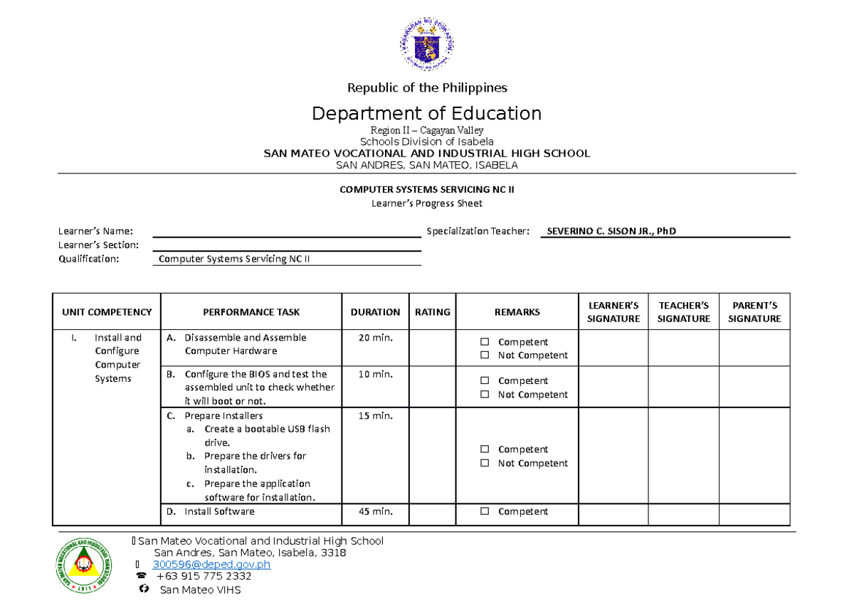 Learners Progress - Forms - Department of Education Region II – Cagayan ...