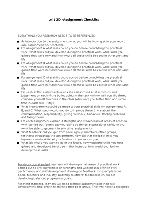 Unit-2c Checklist - Unit 2c-Assignment Checklist EVERYTHING YOU ...