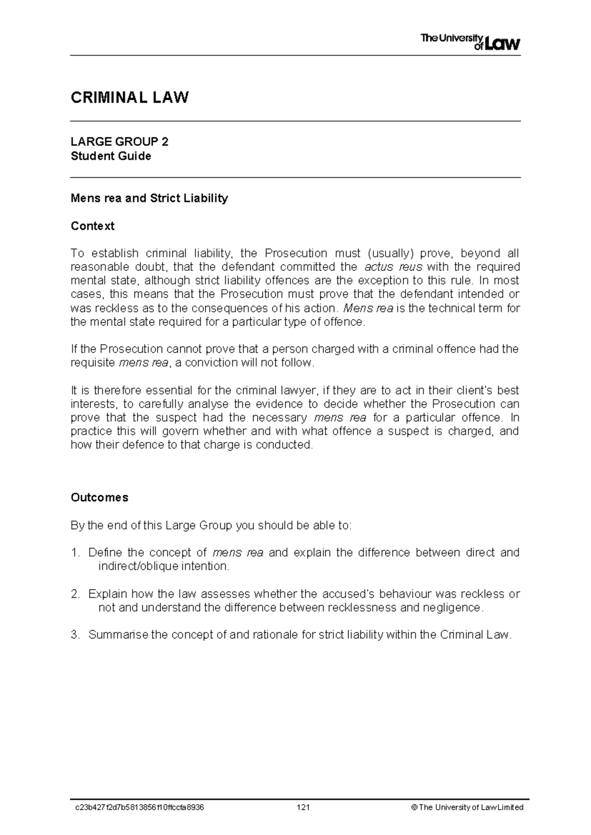 Criminal law large group 2 - CRIMINAL LAW LARGE GROUP 2 Student Guide ...