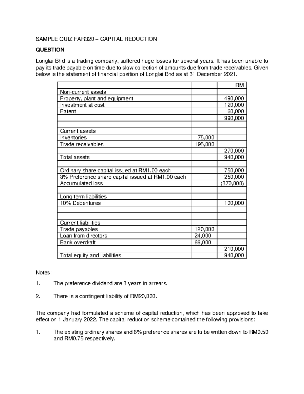 Sample QUIZ - Hope this is useful for you guys - SAMPLE QUIZ FAR320 ...