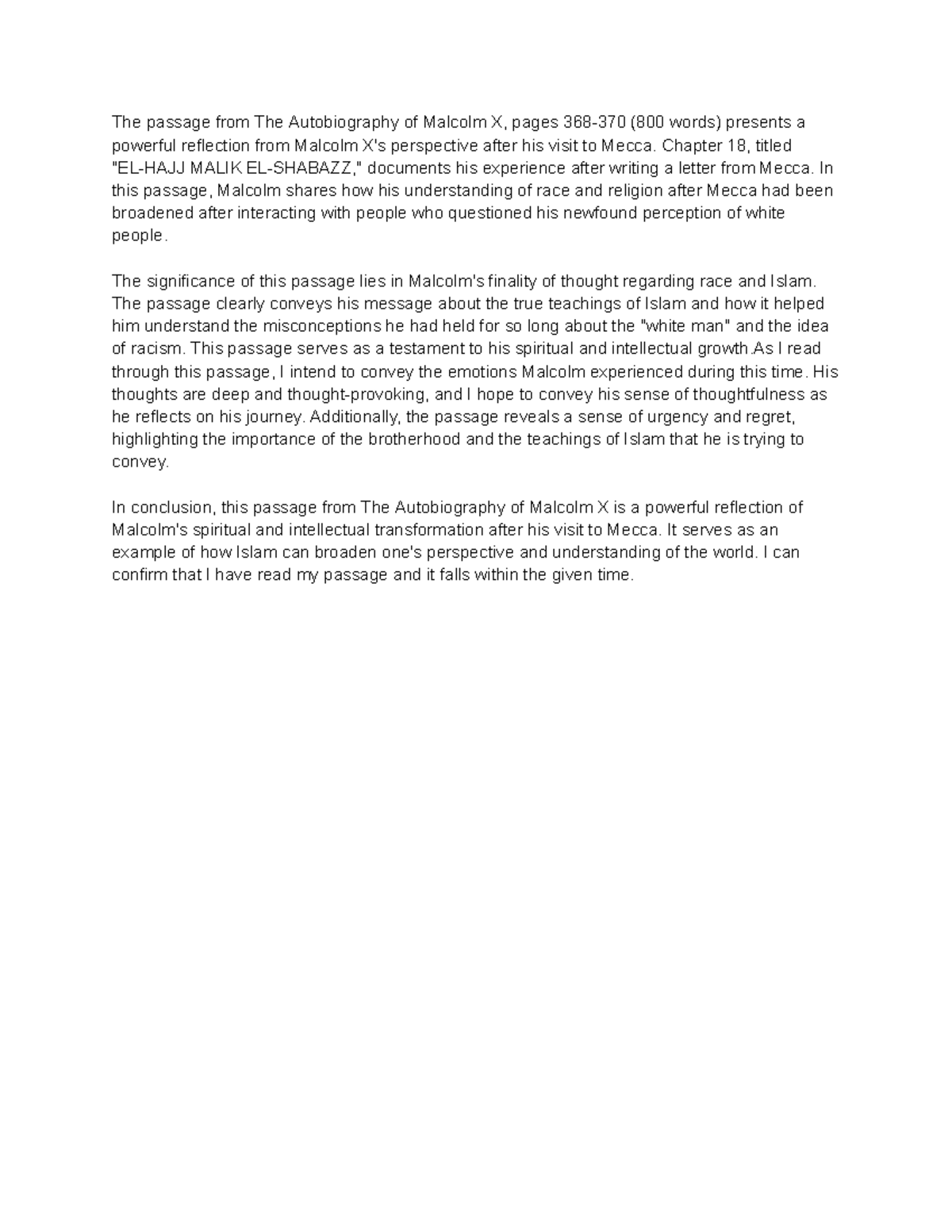 Dramatic Reading Companion Essay - The passage from The Autobiography ...