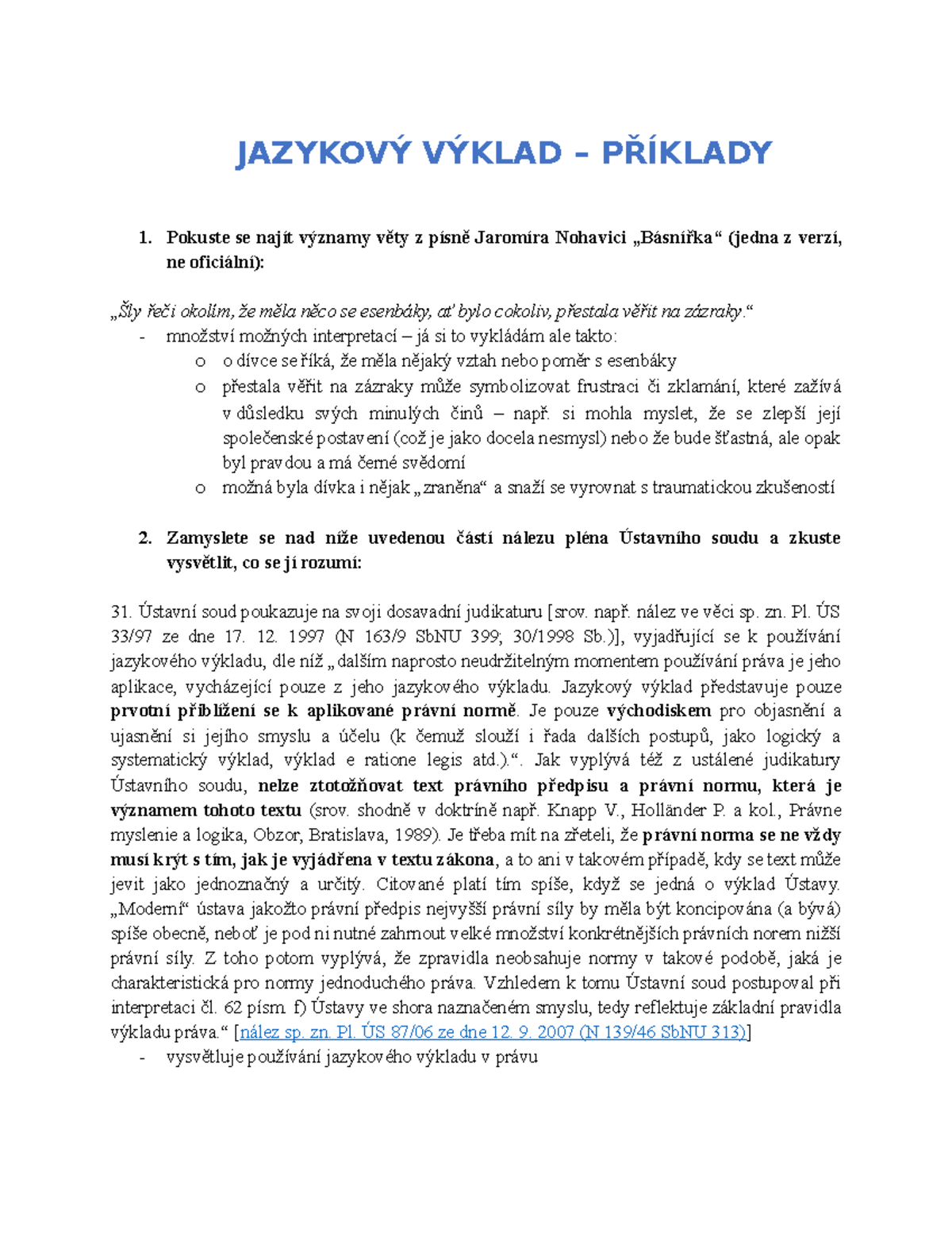 2 -Jazykovy_vyklad_-_priklady_na_seminar - JAZYKOVÝ VÝKLAD – PŘÍKLADY ...