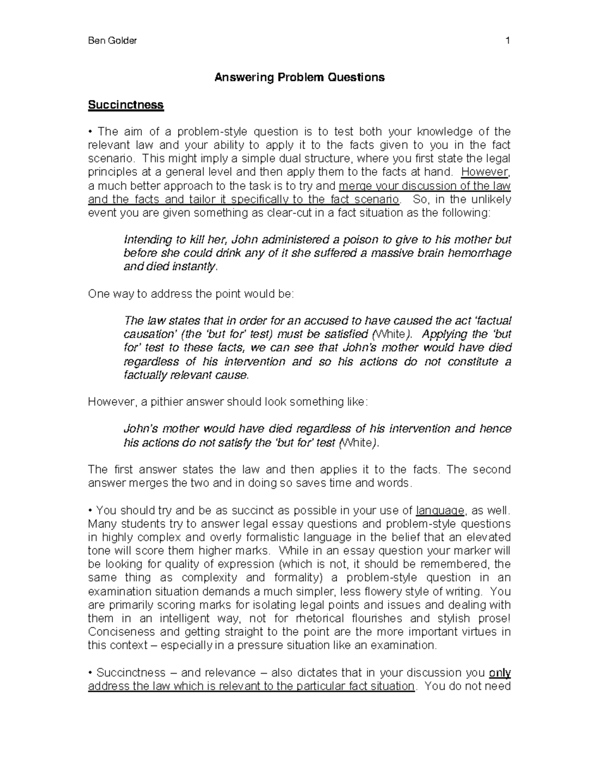 Golder Answering Problem Questions - Answering Problem Questions ...