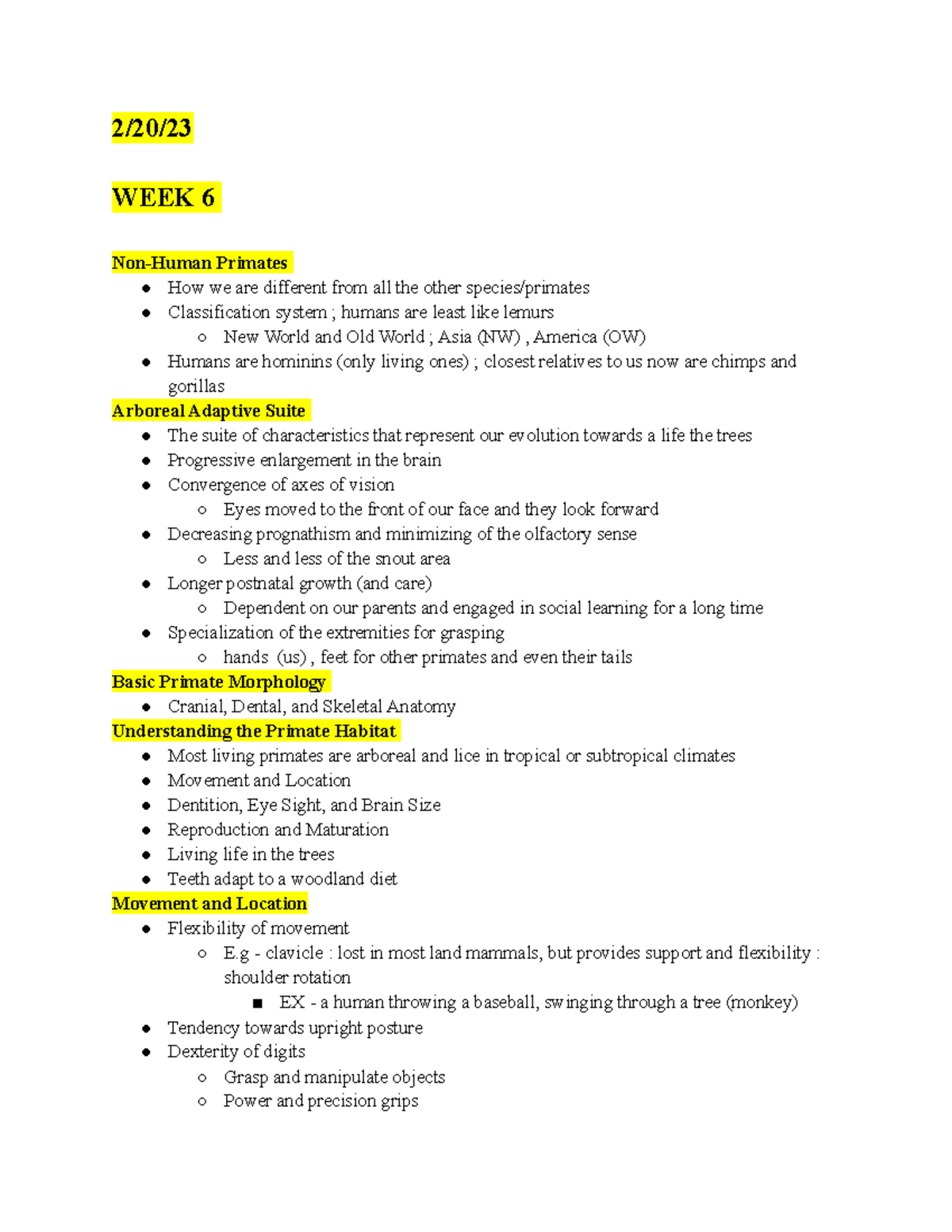 Anth 1 Lecture Notes From Week 6 Of Intro To Anthropology At Slippery Rock University 2 20