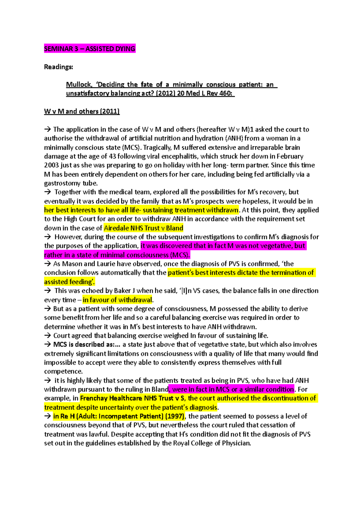 Seminar 3 Assisted Dying - LAW051 - Liverpool - Studocu