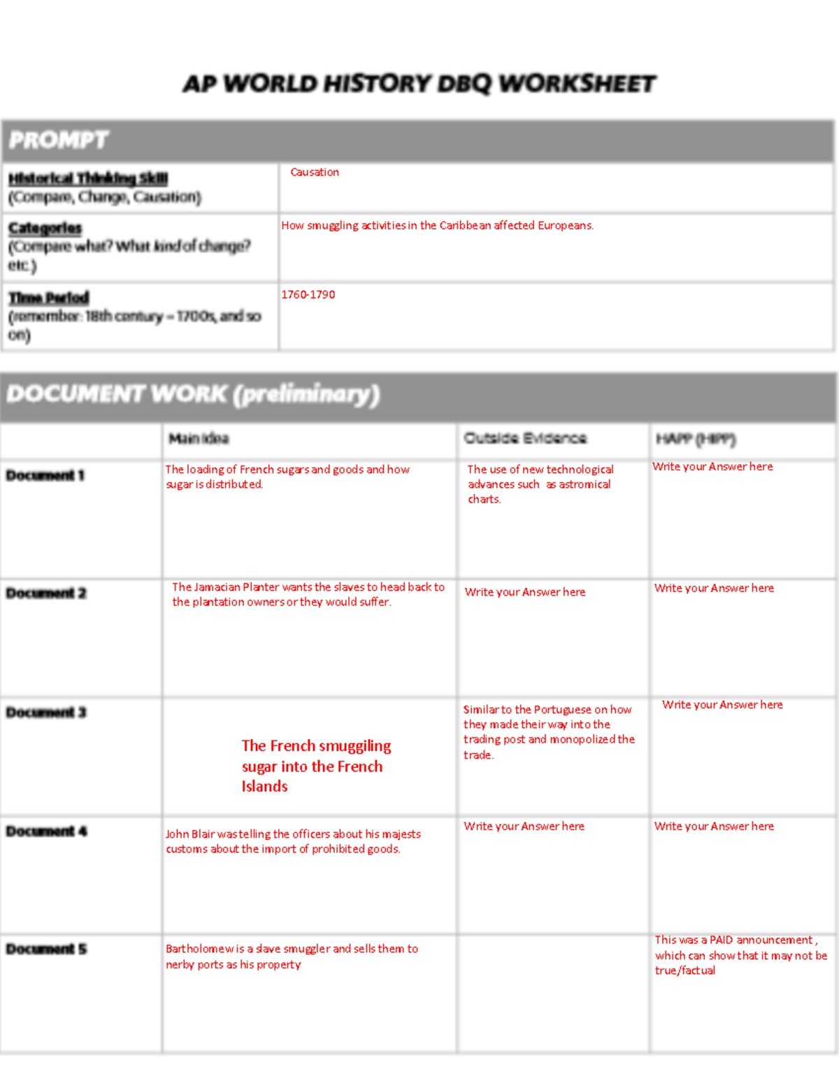 DBQ scoring notes fillin - How smuggling activities in the Caribbean ...